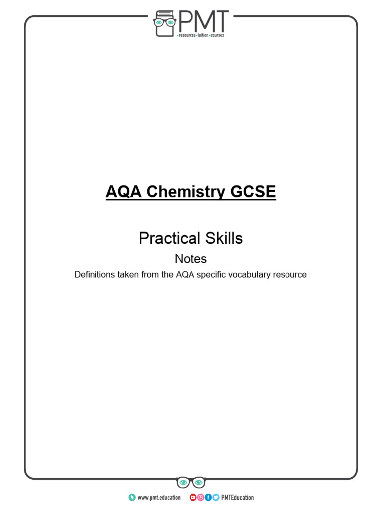 AQA GCSE Chemistry Practical Skills Guide | PDF | Observational Error ...