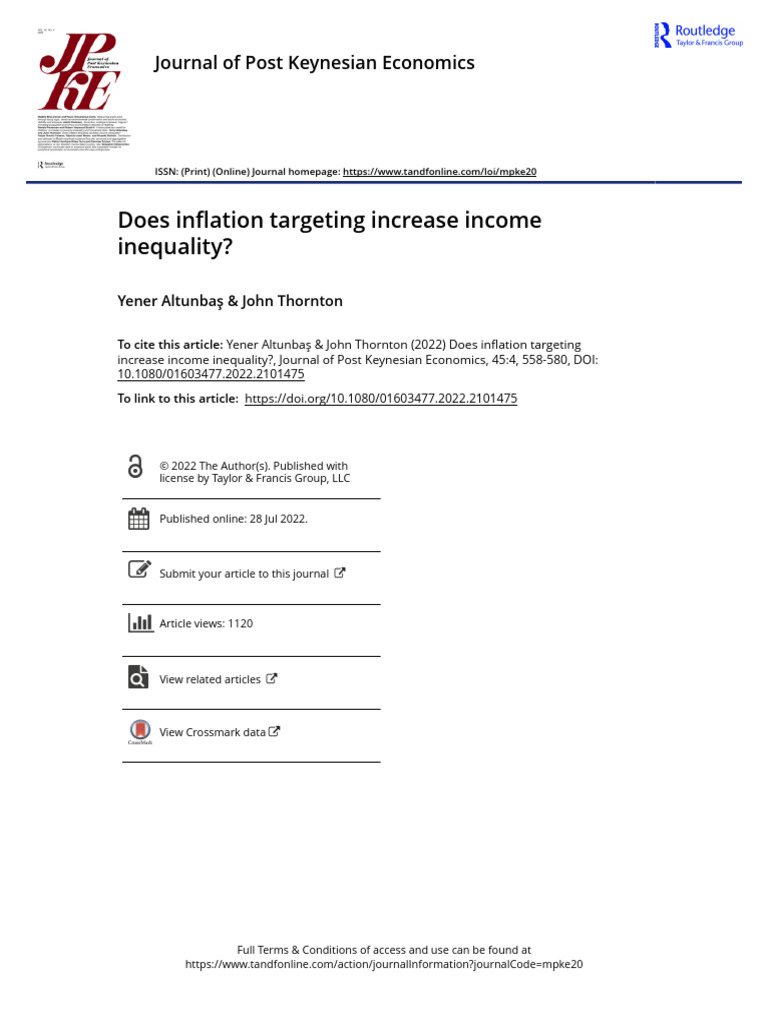 Does Inflation Targeting Increase Income Inequality (2022) | Download Free PDF | Inflation ...