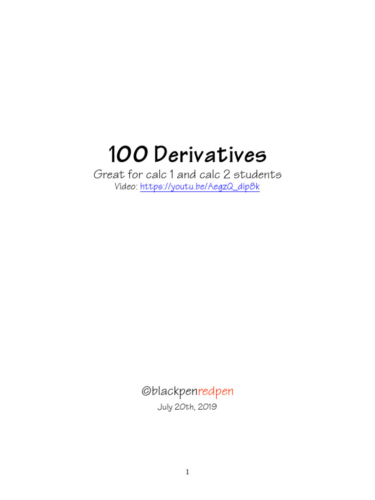 Derivatives 100 Pdf