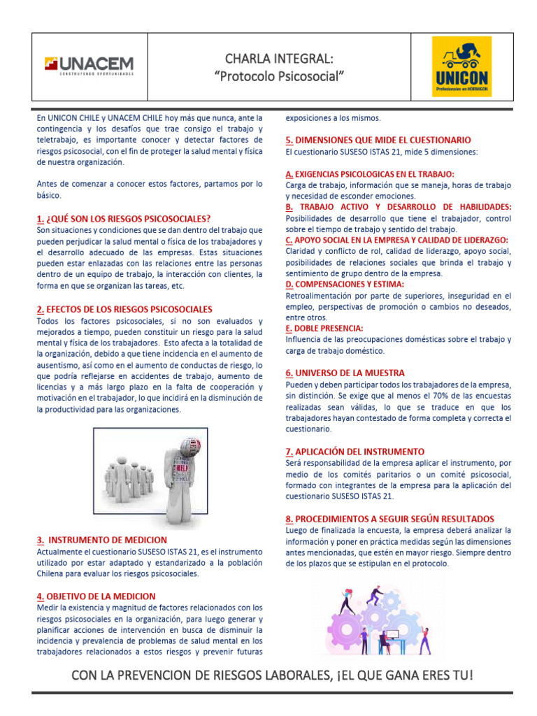 Charla Integral - Protocolo Psicosocial | PDF