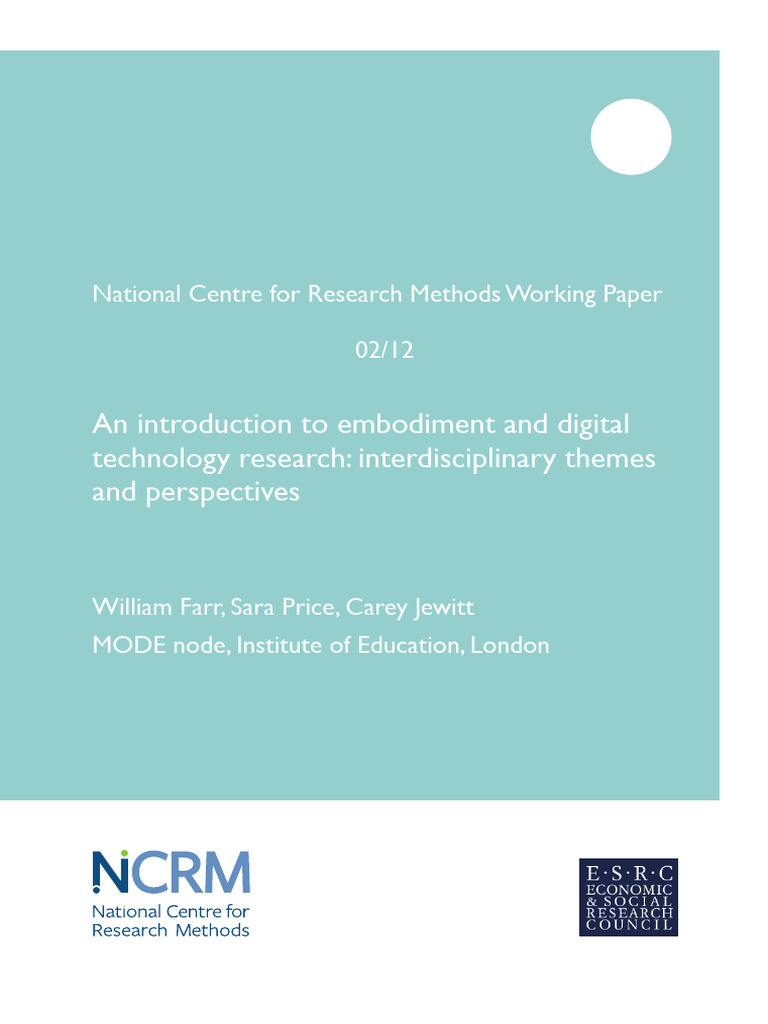 NCRM Workingpaper 0212 | PDF | Embodied Cognition | Cognitive Science