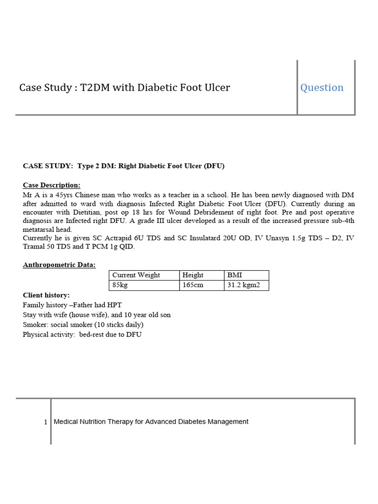 Case Study - Case DFU (Question) | PDF | Human Diseases And Disorders ...