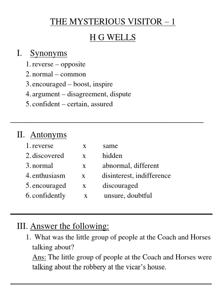 The Mysterious Visitor - 1 | PDF | Self-Improvement