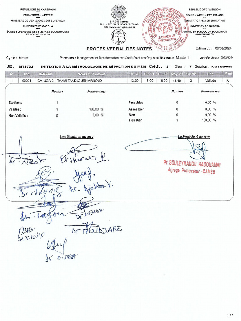 Mts4 PV Résultats SR s1 2023-2024 | PDF