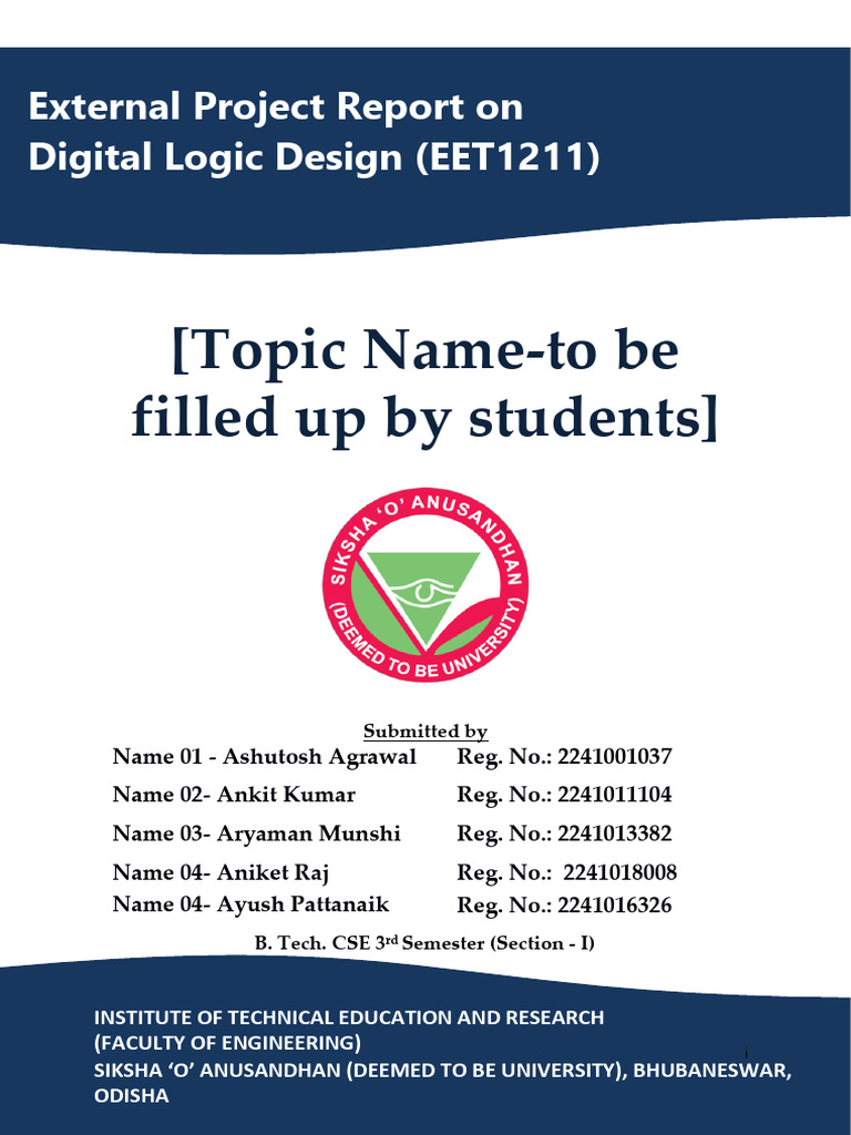 Project Report Format For DLD 1 | PDF | Digital Electronics | Applied Mathematics