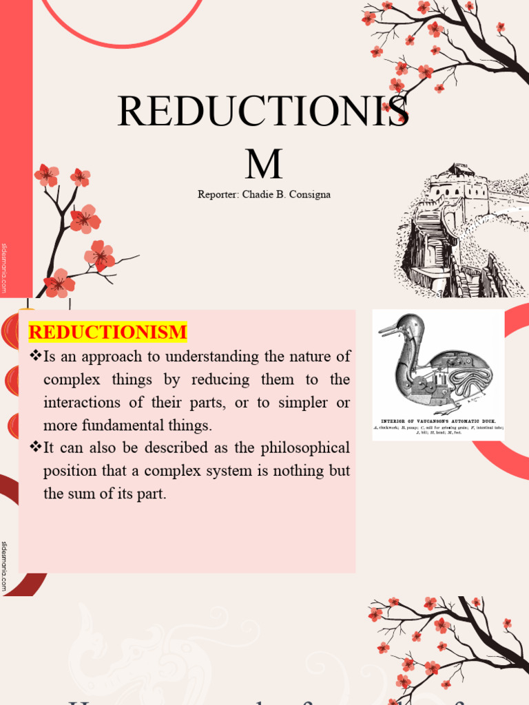 REDUCTIONISM | PDF | Reductionism | Knowledge REDUCTIONISM | PDF | Reductionism | Knowledge