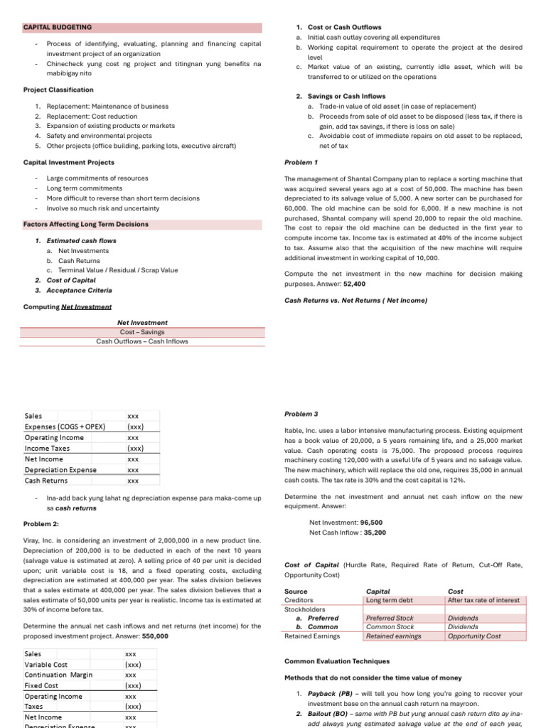 Capital Budgeting | PDF | Depreciation | Internal Rate Of Return
