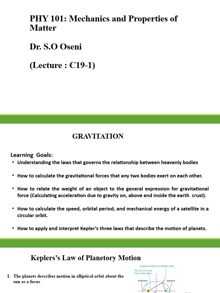 Phy 101 - C19 - 1 | PDF | Gravity | Orbit