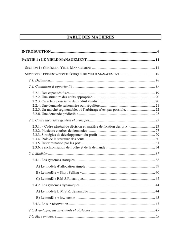 Exemples de Tables des Matières | PDF | Marché (Économie) | Économie