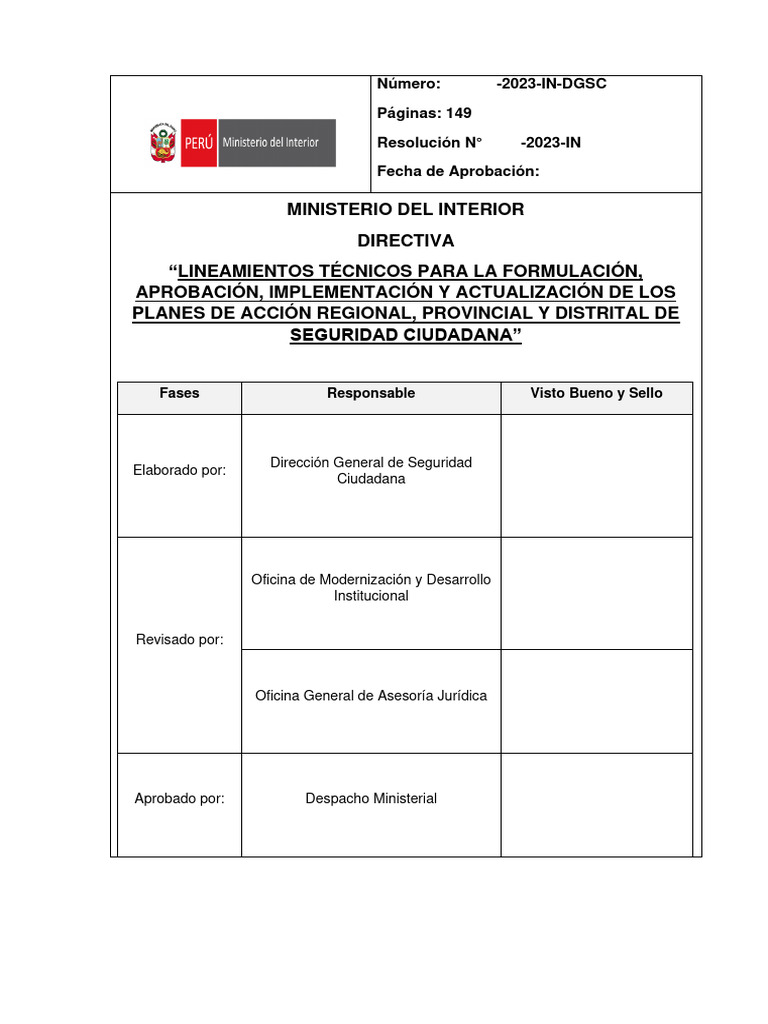Directiva N 006 2023 in DGSC Lineamiento | PDF | Finanzas y dinero