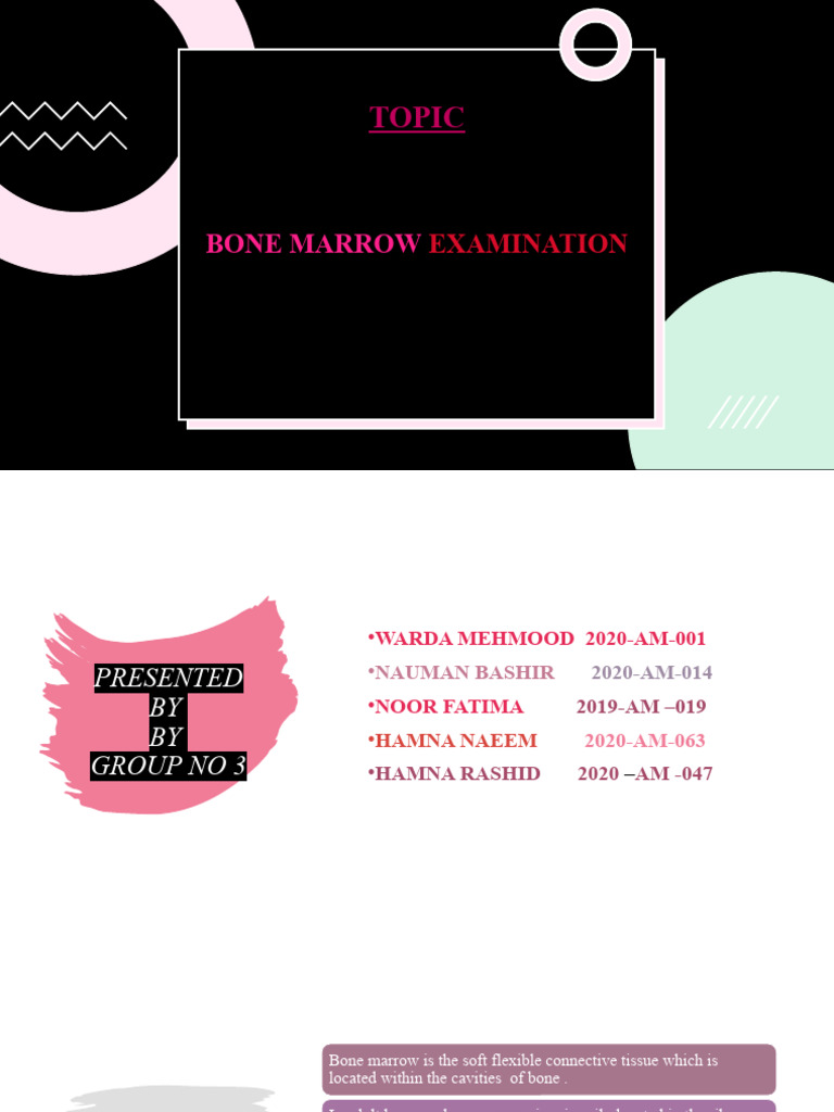 Bone Marrow Examination Overview | PDF | Bone Marrow | Bone