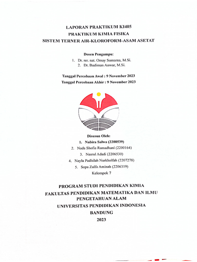Revisi Kelompok 7_Sistem Terner Air-Kloroform-Asam Asetat | PDF