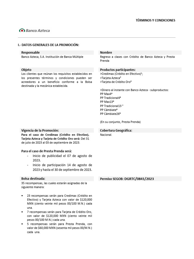 Regreso A Clases Terminos y Condiciones | PDF | Bancos | Tarjeta de crédito