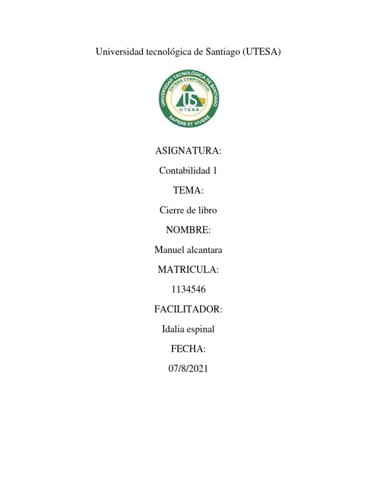 Cuestionario Cierre de Libros 2 | PDF | Negocios | Finanzas y dinero