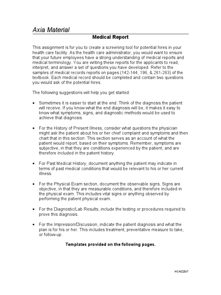 Medical Report | PDF | Physical Examination | Medical Diagnosis