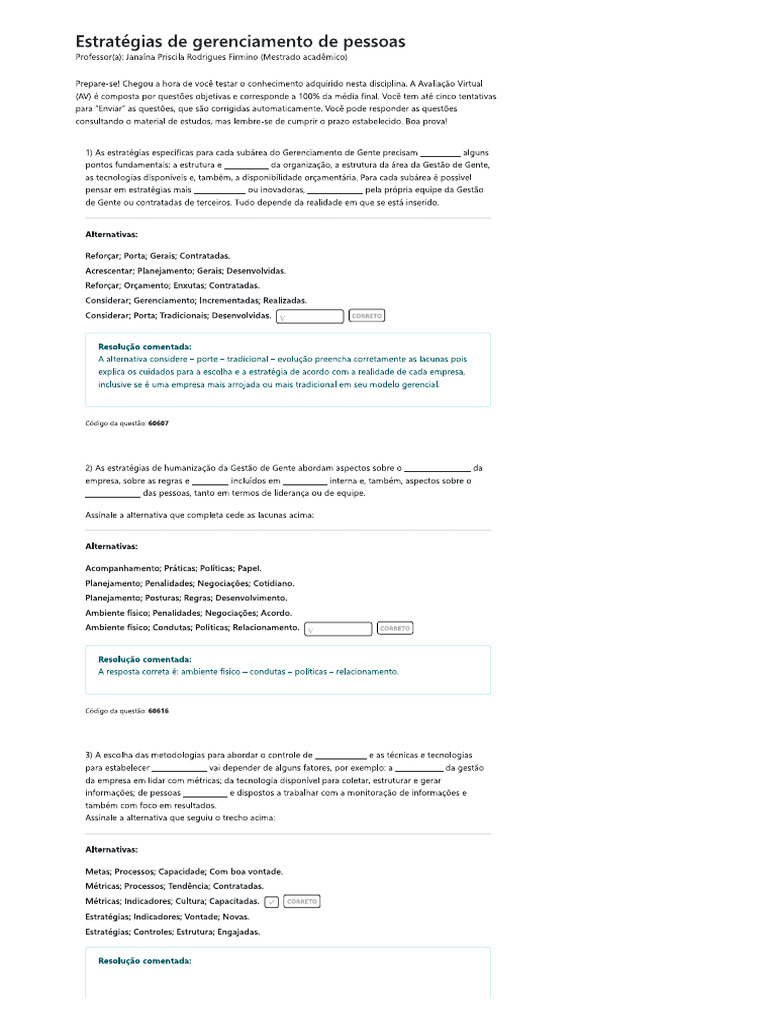 Prova Corrigida | PDF