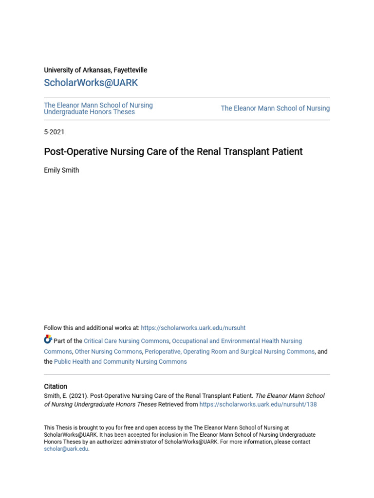 Viewcontent Cgi | PDF | Kidney Transplantation | Nursing