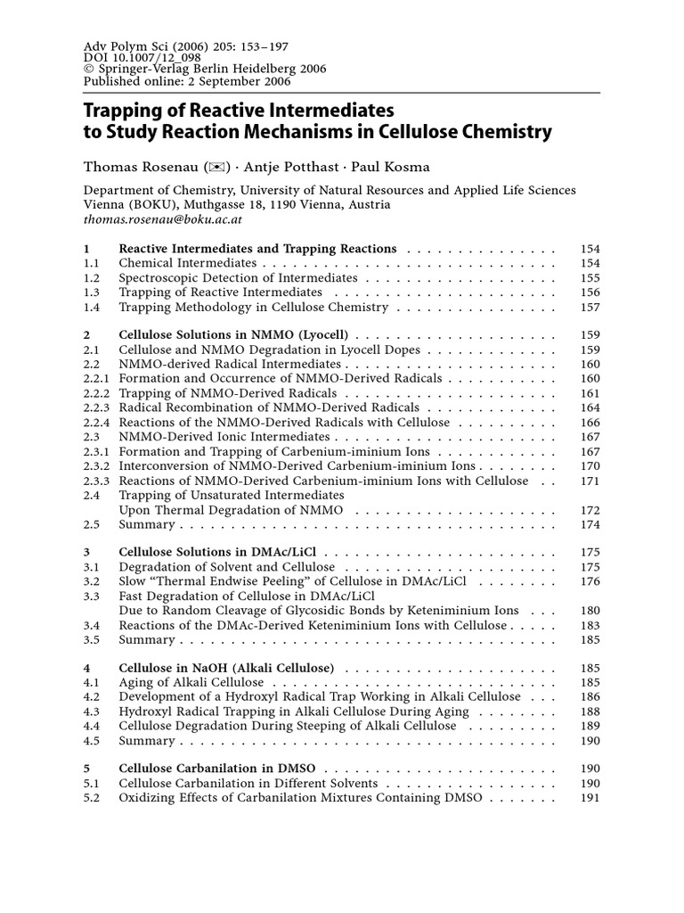 Trapping of Reactive Intermediates To Study Reaction Mechanisms | PDF ...