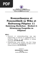 Kom Pan 11 - Q2 - Modyul 1 - Aralin 1 4 Komunikasyon - Q2 - Modyul DMNHS | PDF