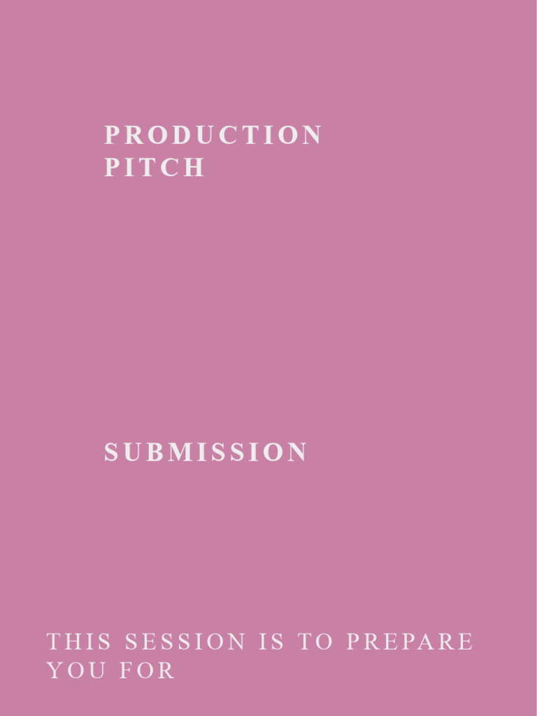 Production Pitch | Download Free PDF | Computing