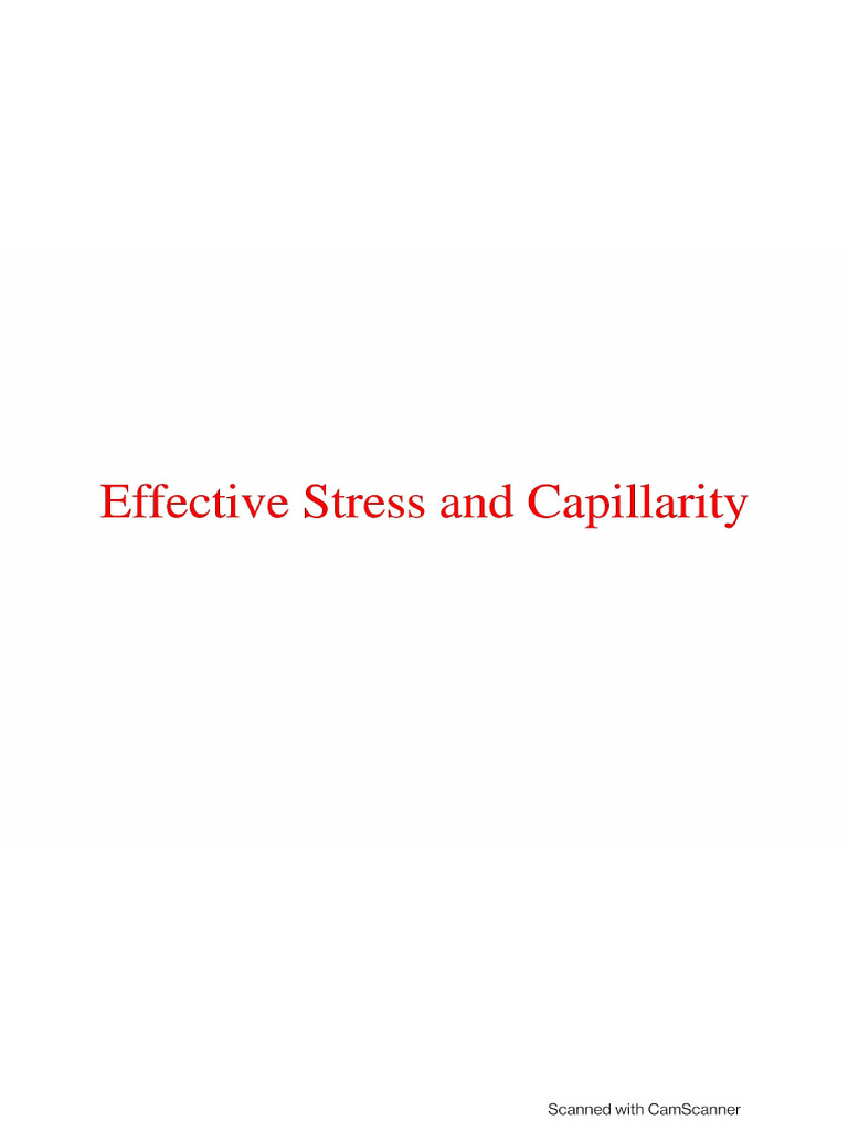 Effective Stress and Capillarity | PDF