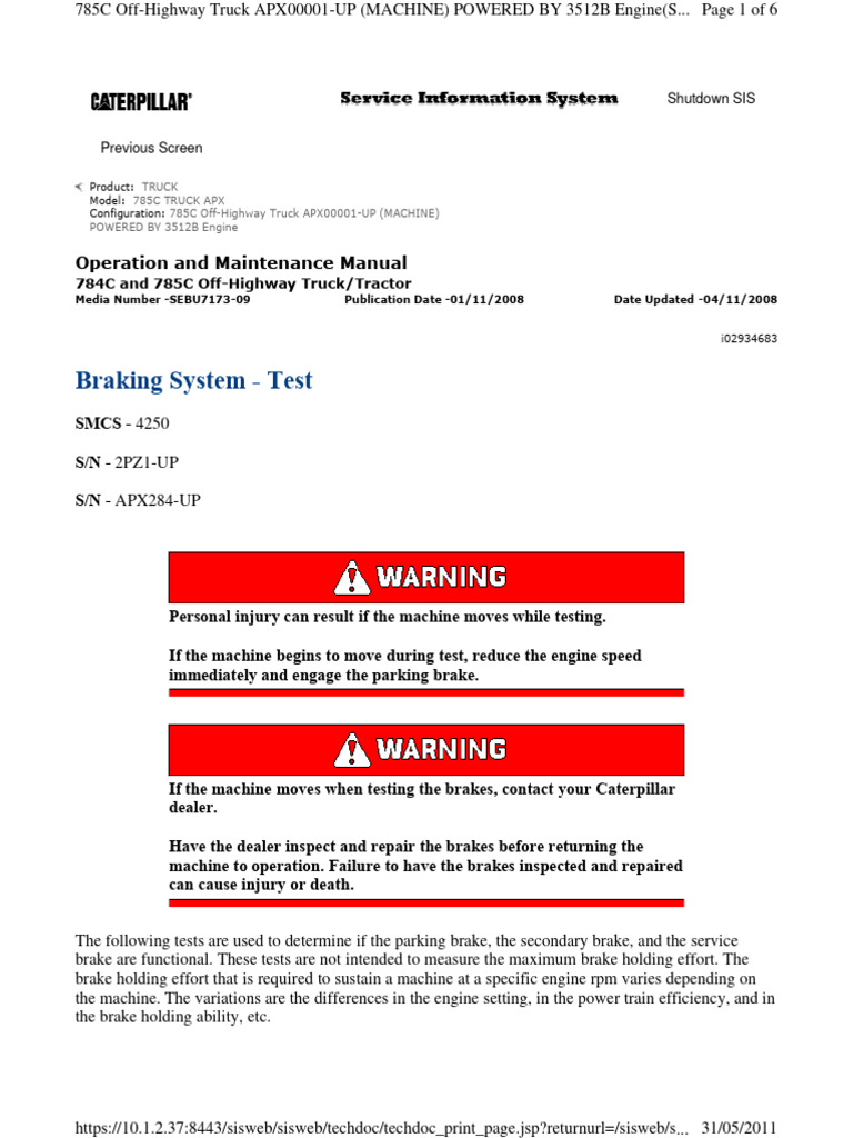 Breaking System Testing | PDF | Brake | Machines