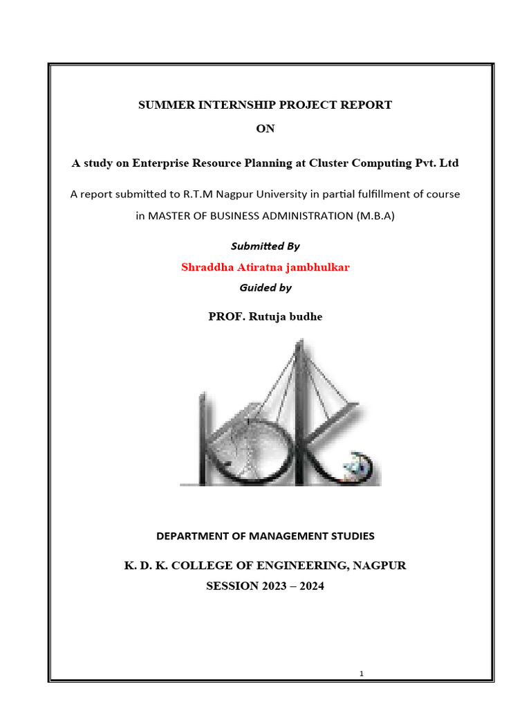 Summer Project Report - Docx Shraddha Project | PDF | Enterprise ...