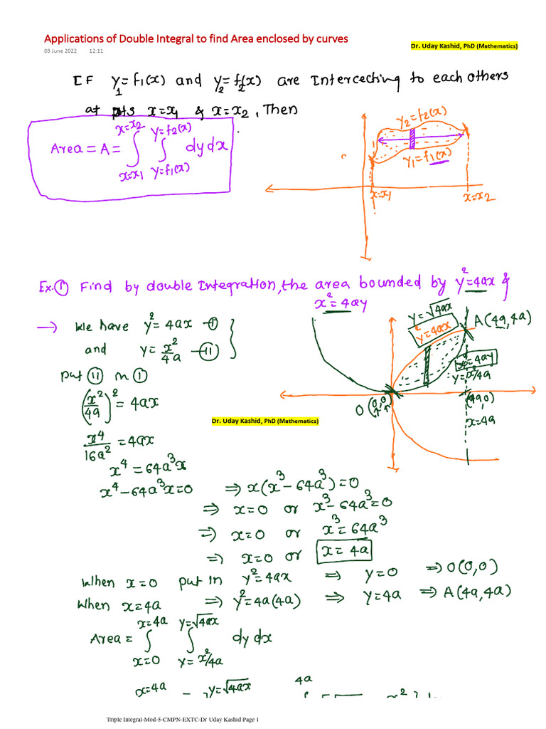 Triple Integral Mod 5 CMPN EXTC DR Uday Kashid | PDF | Mathematics | Mathematical Analysis