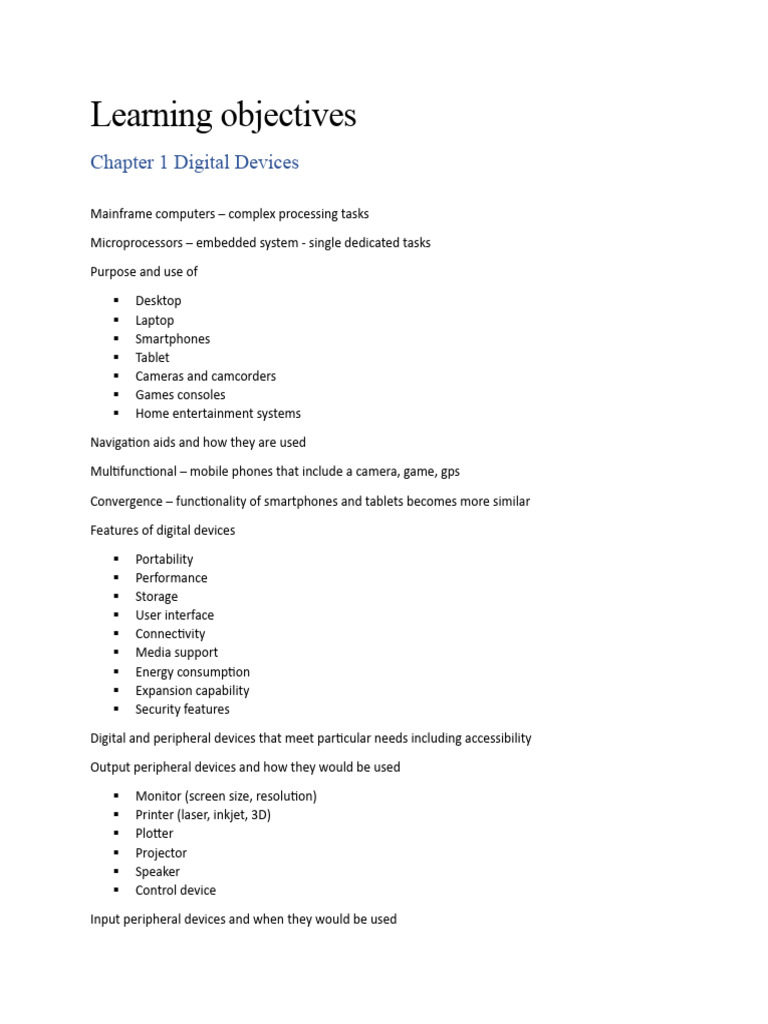 Learning objectives | PDF