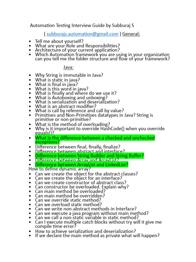 Complete Guide For Selenium Interview | PDF | Method (Computer Programming) | Class (Computer ...