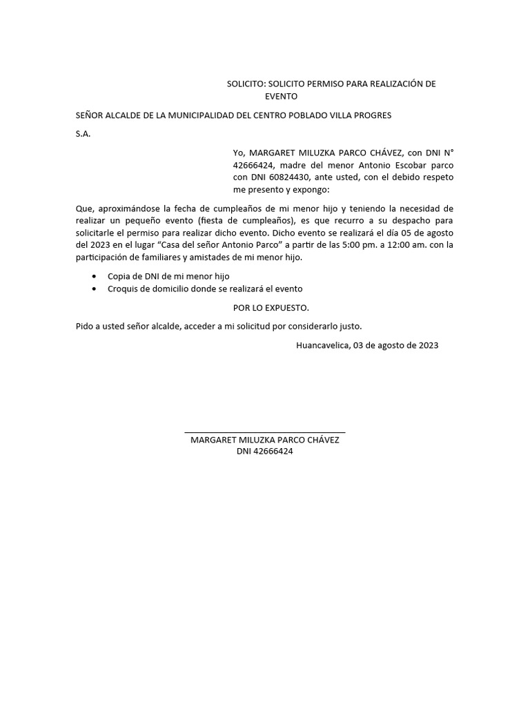 SOLICITO Modelo | PDF | Derecho