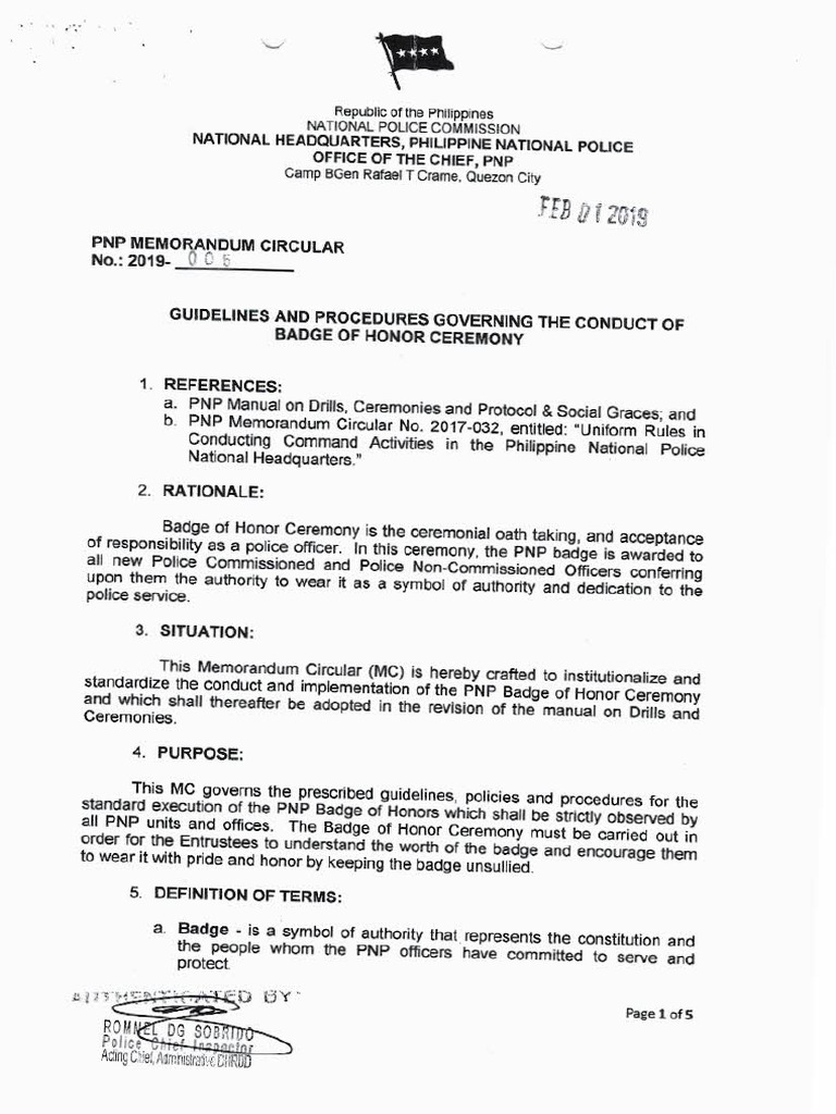 PNPMC 2019-005-Guidelines and Procedures Governing The Conduct of Badge ...