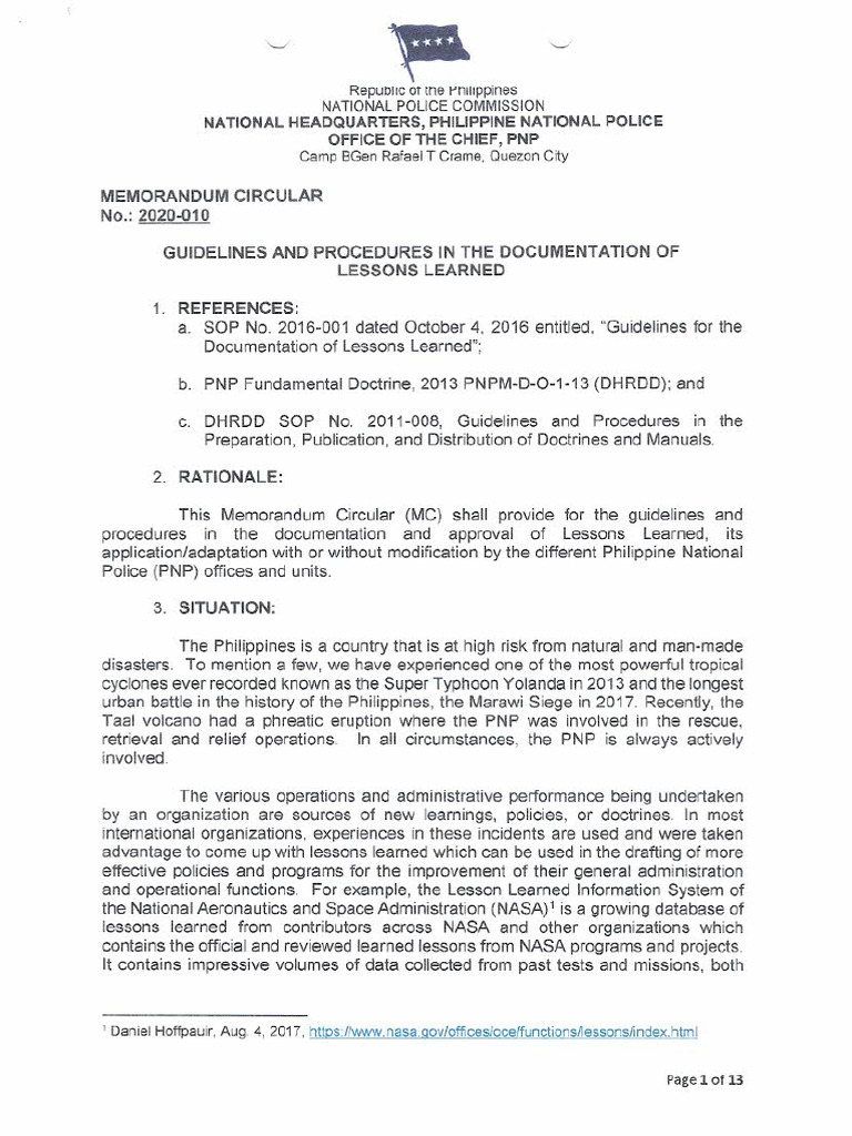 PNPMC 2020-010 Guidelines and Procedures in The Documentation of ...