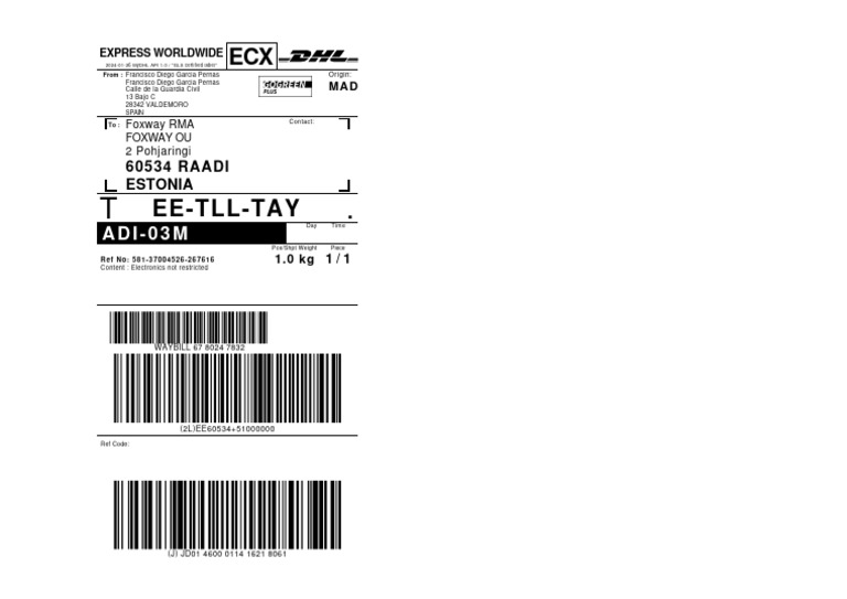 Etiqueta Devolución | PDF