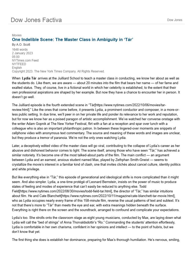 Lydia Tar (NYT) | PDF