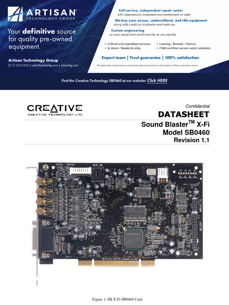 Creative Technology SB0460 Datasheet 2016613112745 | PDF | Digital ...