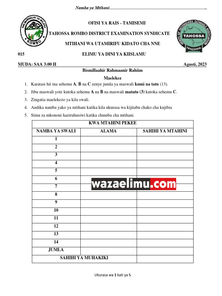 Ukurasa Wa 1 Kati Ya 5 | PDF