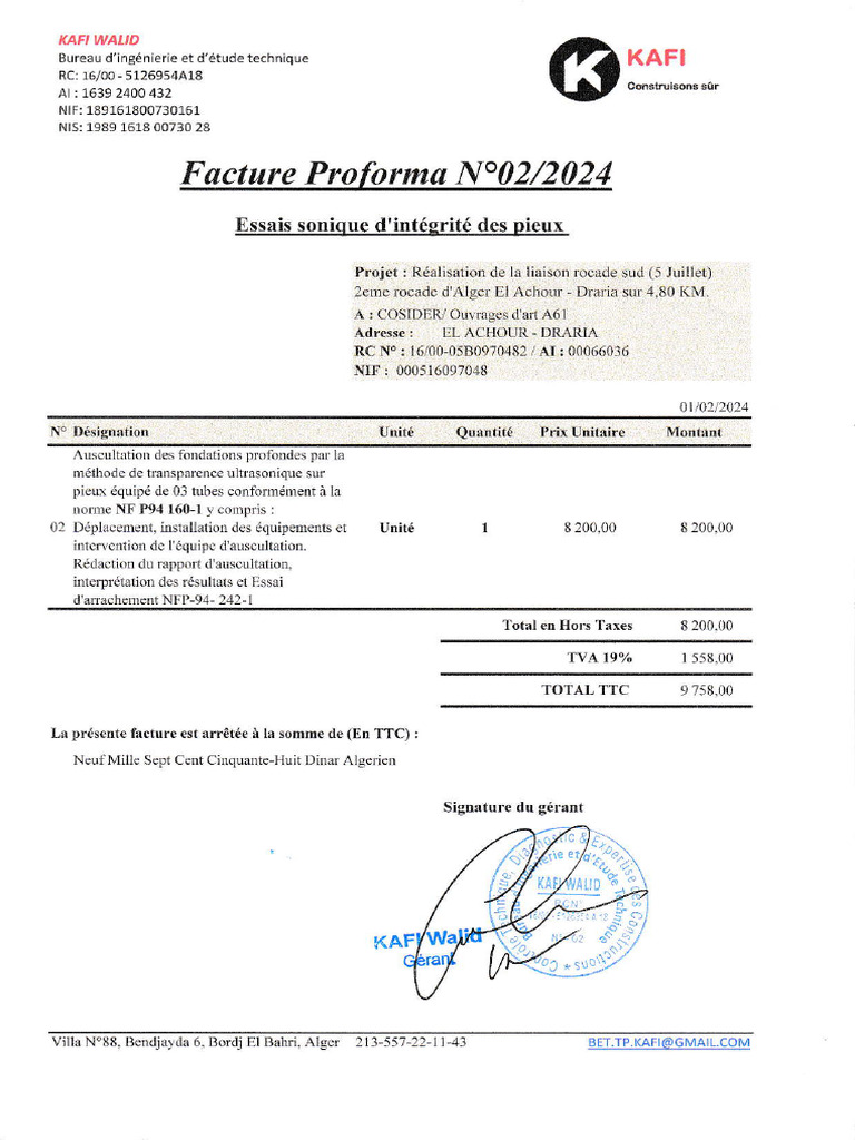 Modèles de Factures Proforma en Algérie | PDF | Devises | Algérie