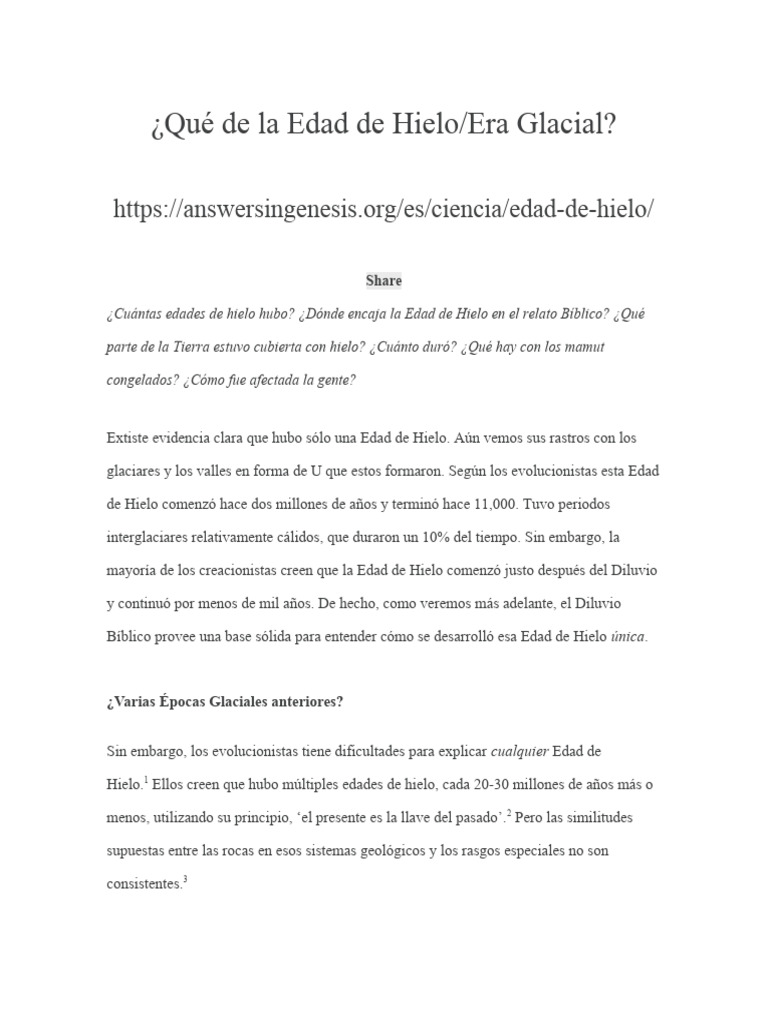 Qué de La Edad de Hielo | PDF | glaciar | Era de Hielo