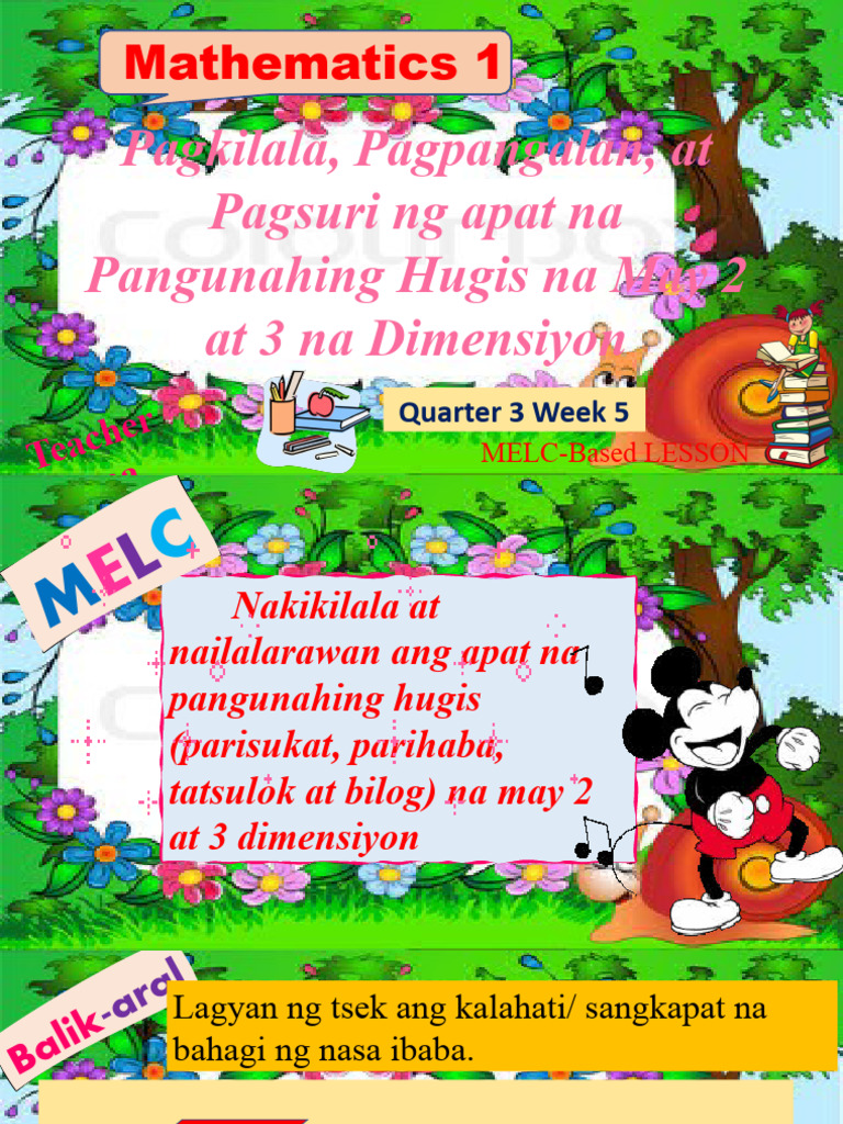 Math 1 Quarter 3 Week 5 Mga Hugis | PDF