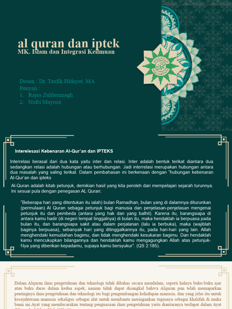 Ipteks Dan Alquran | PDF