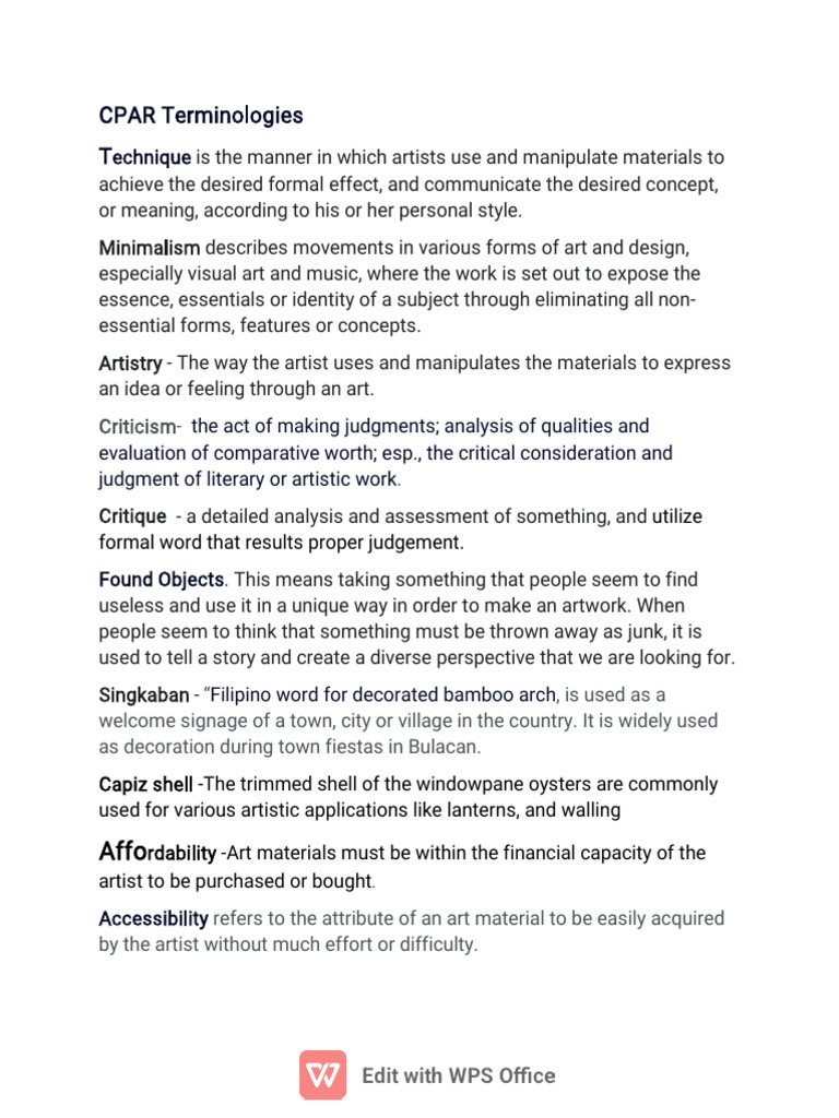 CPAR Terminologies | PDF