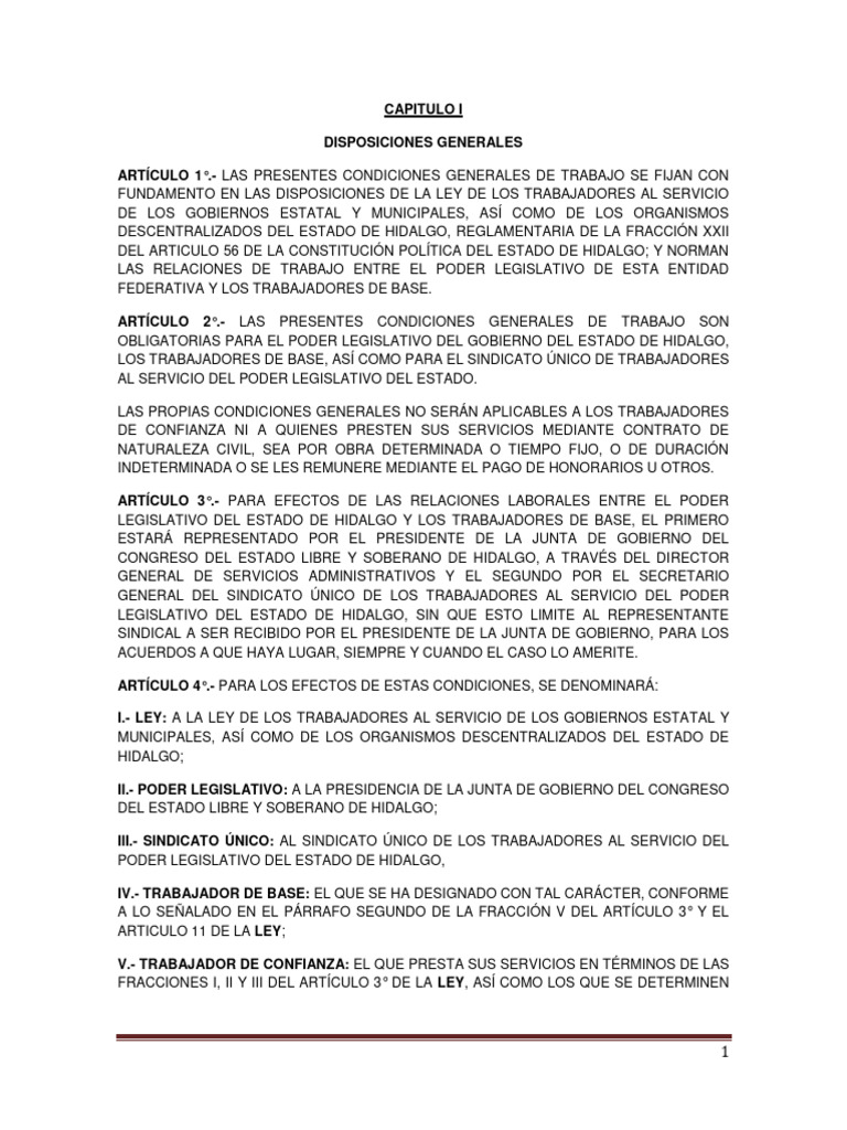 Condiciones Generales de Trabajo | PDF | Salario | Derecho laboral
