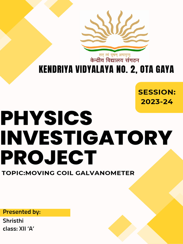 Class 12TH Project On Moving Coil Galvanometer | PDF | Quantity ...
