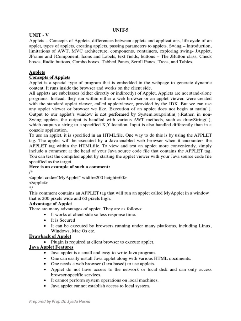 Java Unit-5 | PDF | Model–View–Controller | Software Java Unit-5 | PDF | Model–View–Controller | Software