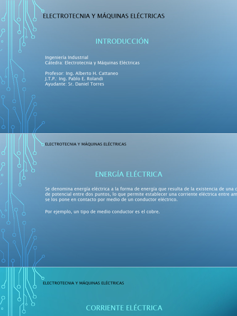 001-Teoría CC - Electrotecnia y Máquinas Eléctricas | PDF | Resistencia Eléctrica y Conductancia ...