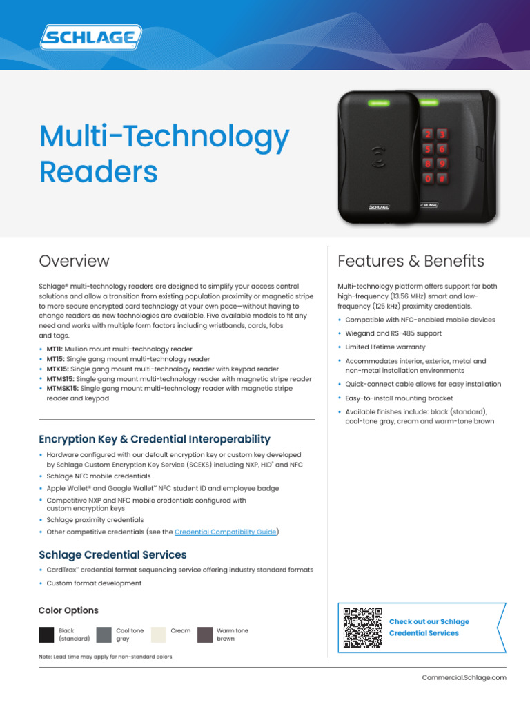 Schlage Multi Technology Readers Data S | PDF | Computer Science ...