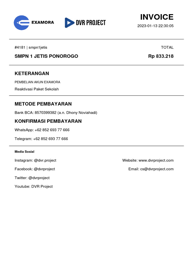 Invoice Examora | PDF