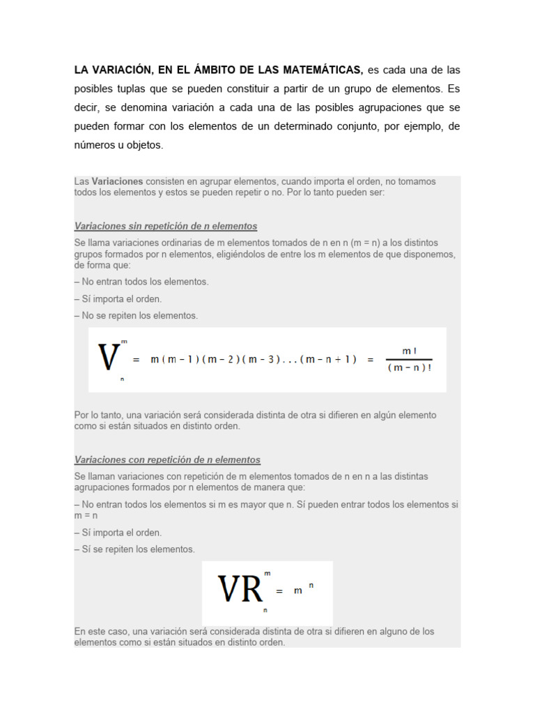 Variación en Matematicas | PDF
