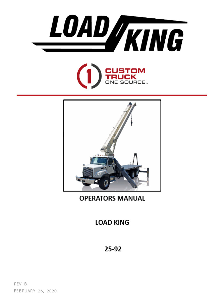 Operators Manual Load King 25-92 | PDF | Crane (Machine) | Safety